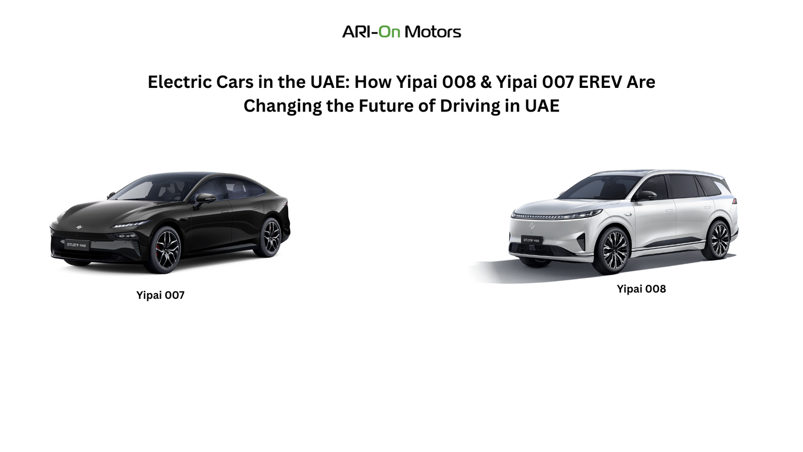 Electric Cars in the UAE | Latest Models, Prices & Deals 2025 | Arion ...